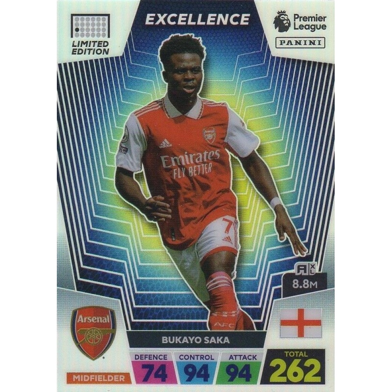 Comprar Cromo Bukayo Sako Excellence Panini Adrenalyn XL Premier League ...