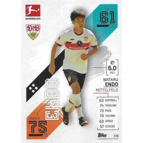 Sale Cards Wataru Endo Vfb Stuttgart Match Attax Bundesliga 2021-22 Topps