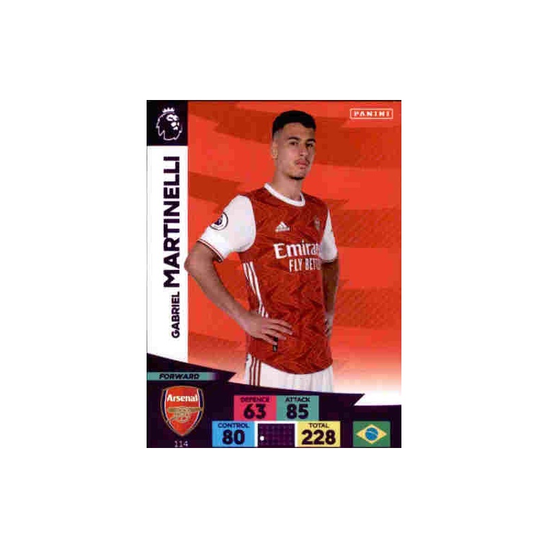 Offer Soccer Cards Gabriel Martinelli Arsenal Panini Adrenalyn XL ...