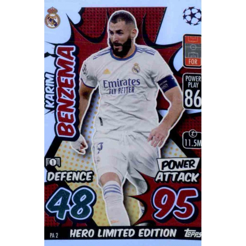 Soccer Trading Cards Karim Benzema Match Attax Extra Limited Edition ...