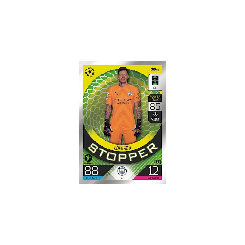 Offer Soccer Cards Ederson Stopper 1st Edition Manchester City Topps ...